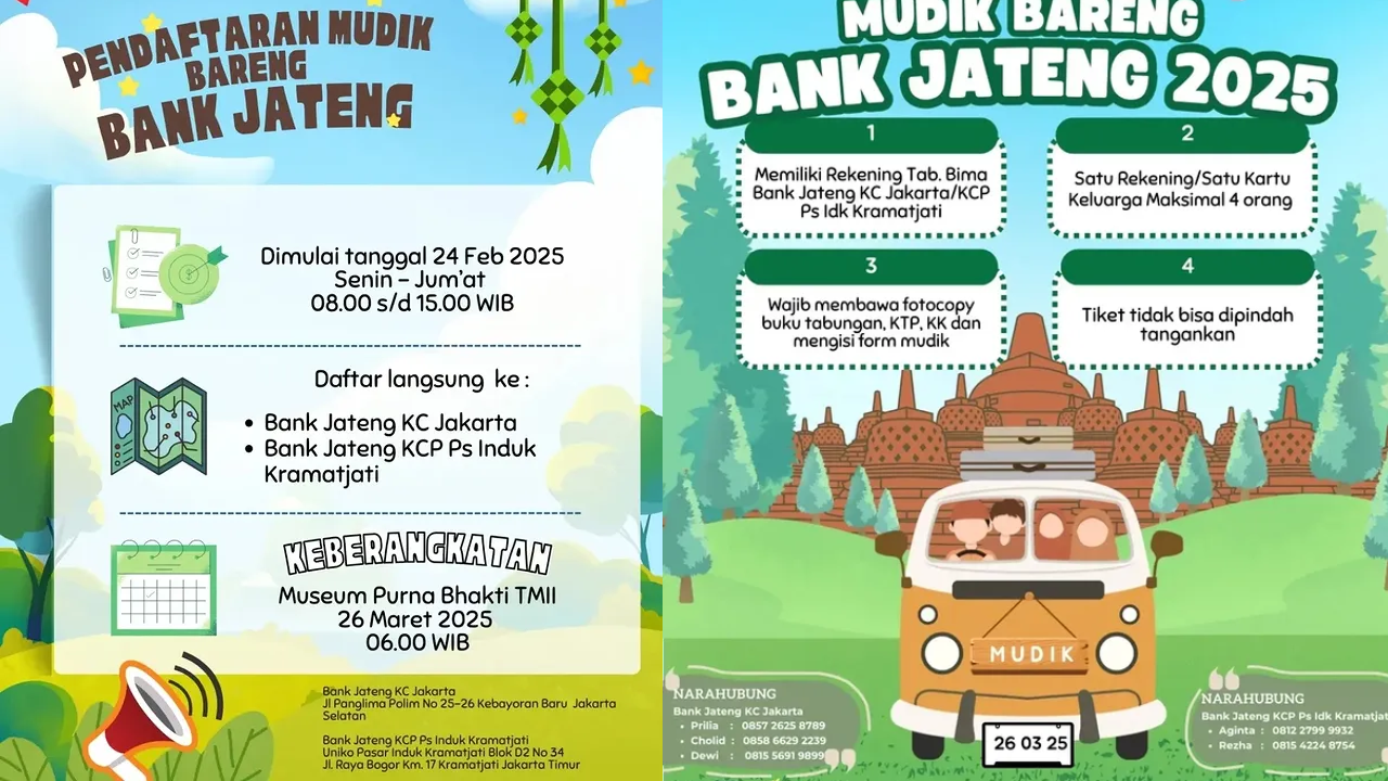Syarat dan Cara Daftar Mudik Gratis 2025 Bank Jateng, Pendaftaran Dibuka 24 Februari