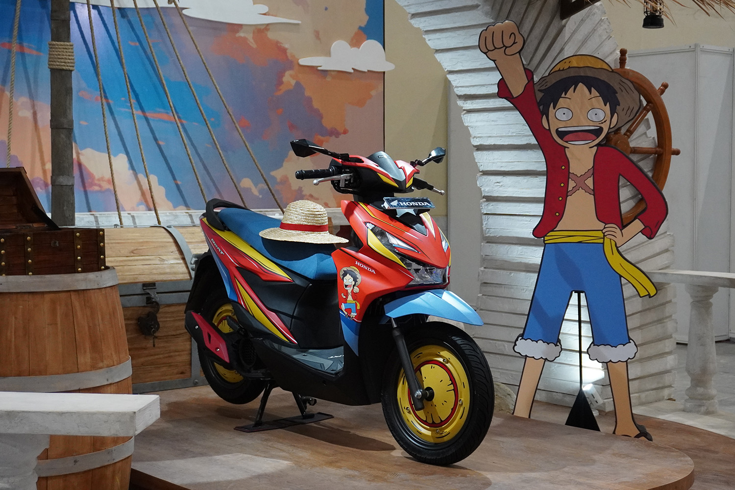 Honda BeAT Livery One Piece x Tahilalats Mejeng di Anime Festival Asia