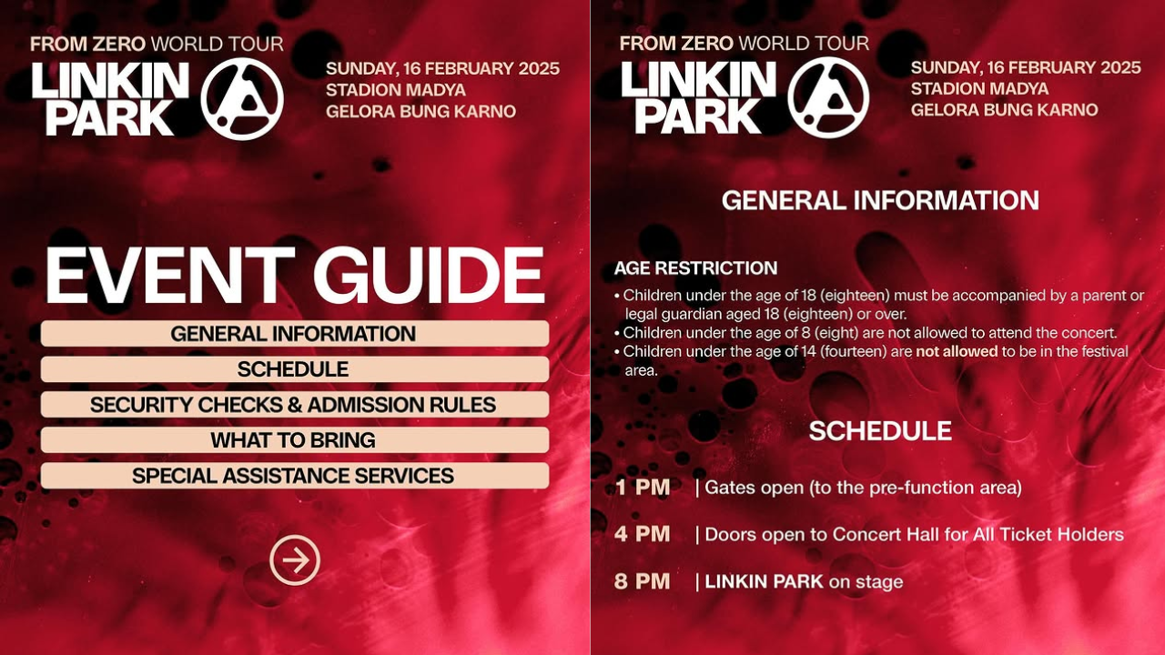 Rundown Konser Linkin Park di Jakarta 2025, LPU Jangan Telat Ya!