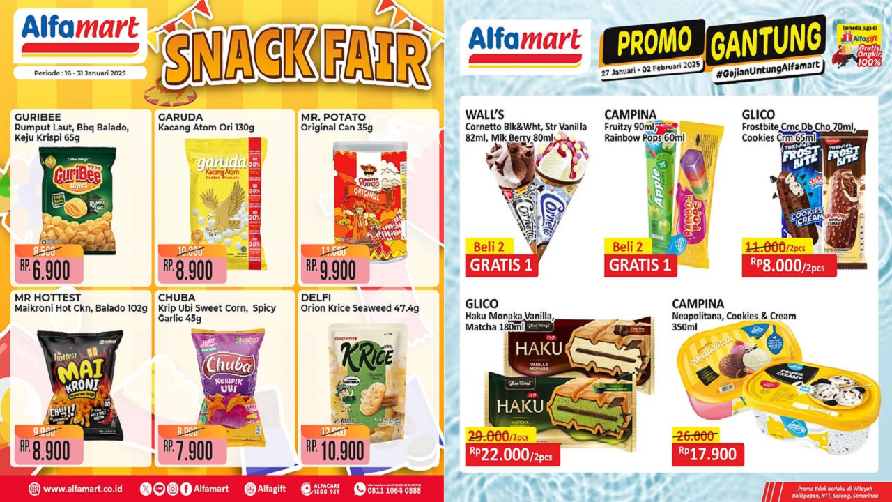 Katalog Promo Alfamart Hari Ini 28 Januari 2025, Diskon Snack-Es Krim ...