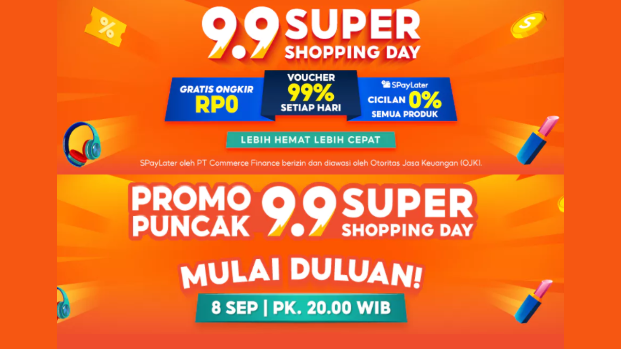 19 Kode Voucher Shopee 9.9 Bulan September 2025, Dapatkan Diskon, Cashback, hingga Gratis Ongkir!
