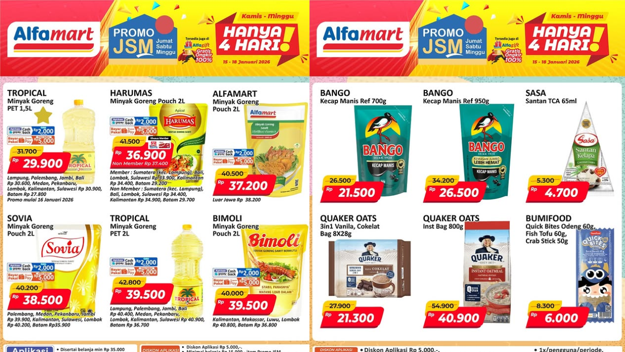 Katalog Promo JSM Alfamart Minggu Ini 16-18 Januari 2026, Spesial Libur ...