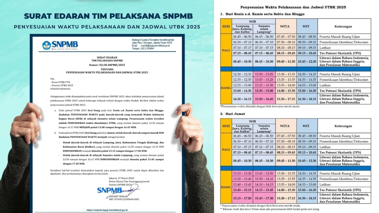 UTBK 2025 Alami Perubahan Jadwal, Cek Detailnya Sesuai Wilayah Kamu