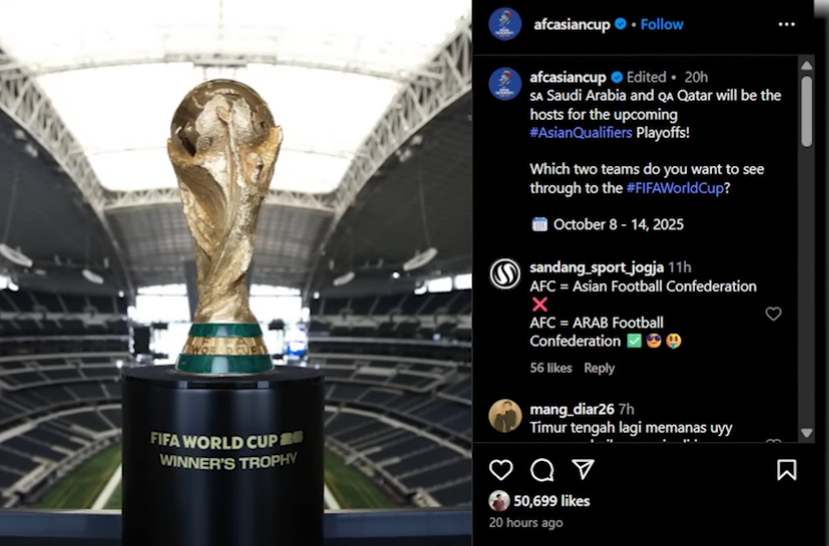 Notif IG Federasi Sepak Bola Asia Jebol 'Fans Indonesia', Qatar-Arab ...
